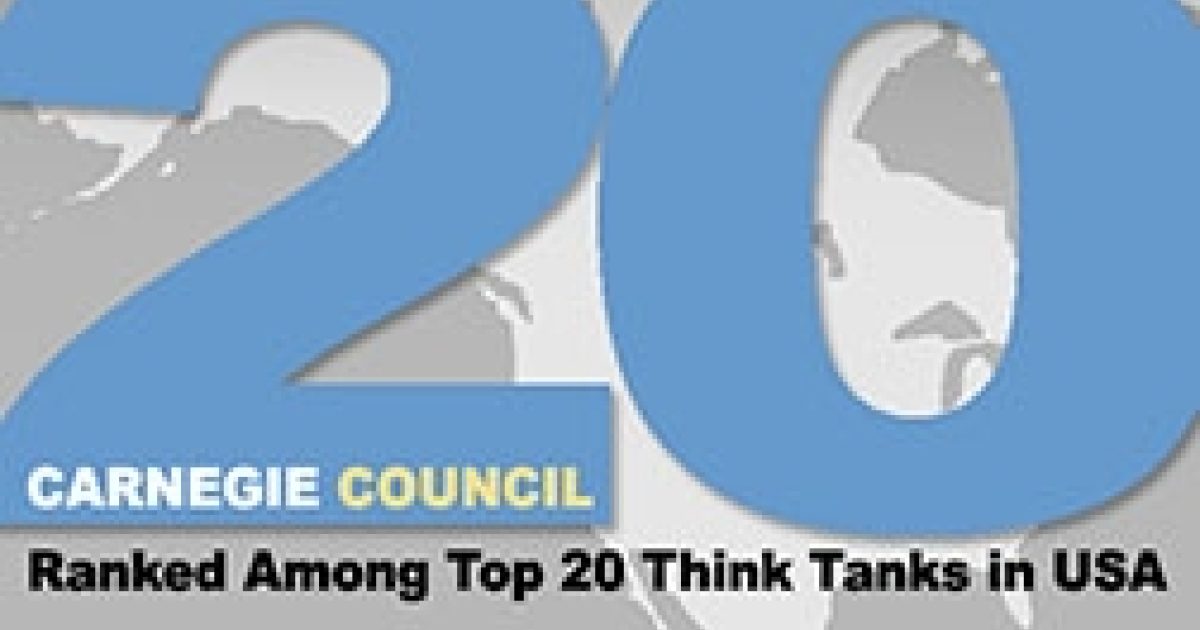 Carnegie Council Ranked Among Top 20 Think Tanks in USA | Carnegie ...