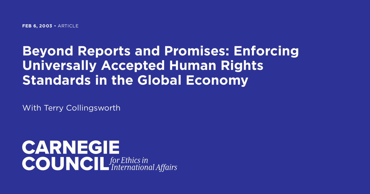 Beyond Reports and Promises: Enforcing Universally Accepted Human ...