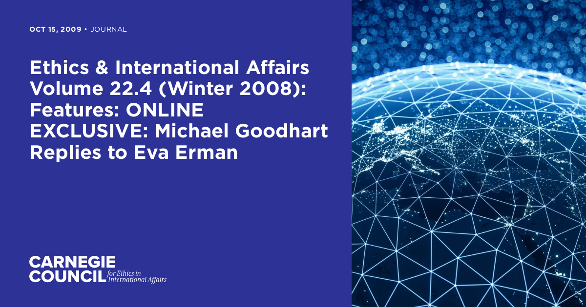 Ethics & International Affairs Volume 22.4 (Winter 2008): Features ...