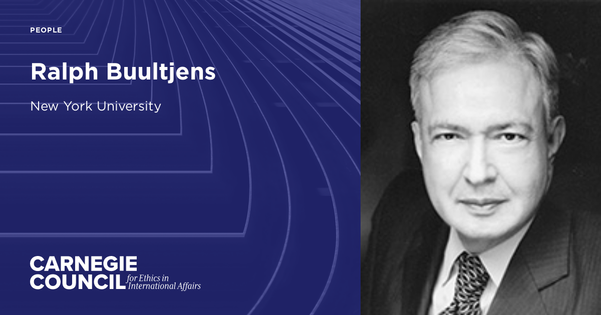 Ralph Buultjens | Carnegie Council for Ethics in International Affairs