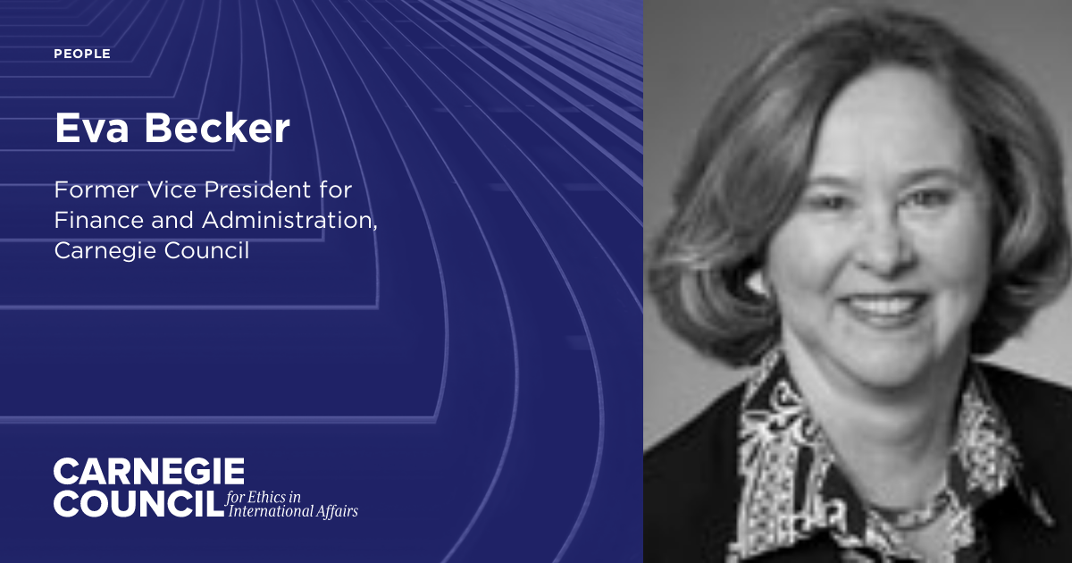 Eva Becker | Carnegie Council for Ethics in International Affairs