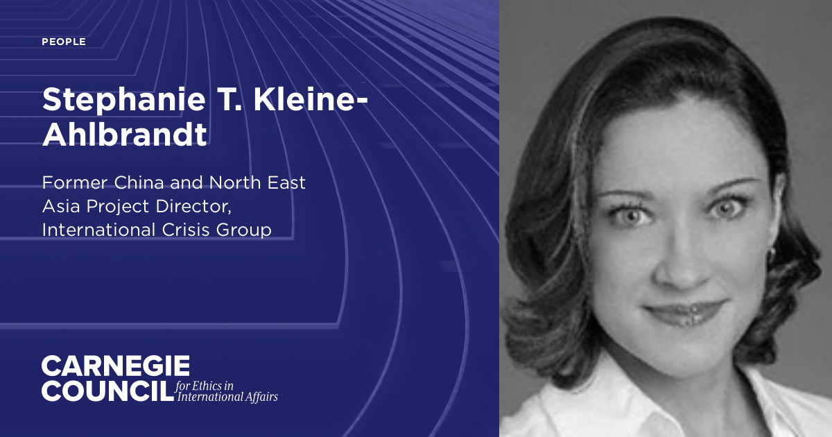 Stephanie T. Kleine-Ahlbrandt | Carnegie Council for Ethics in ...