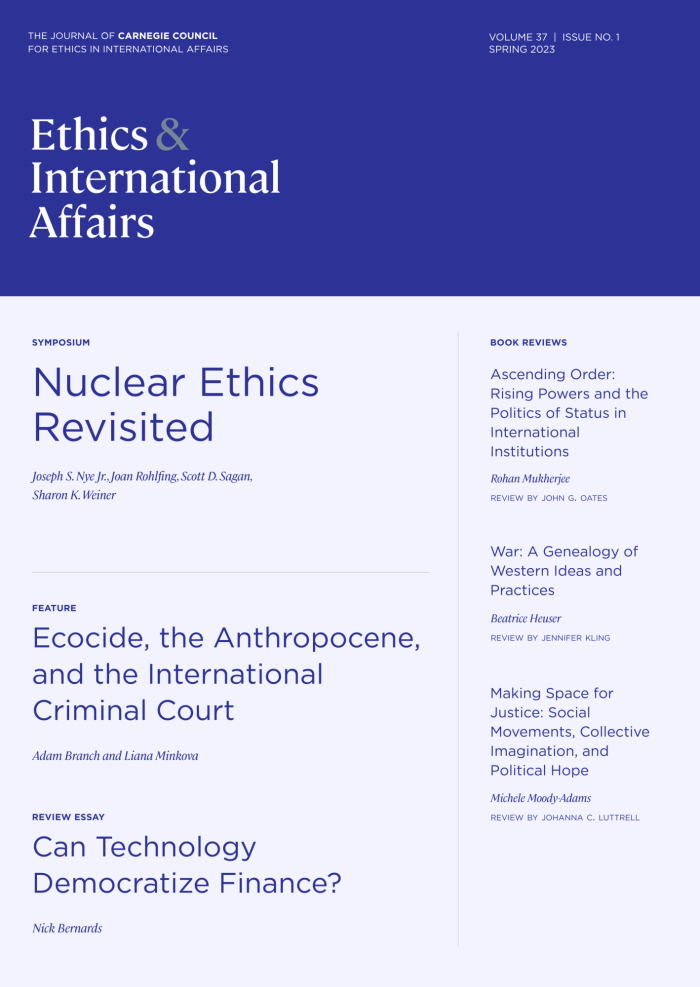 EIA Spring 2023 Issue: Nuclear Ethics, Ecocide, Fintech, and more ...